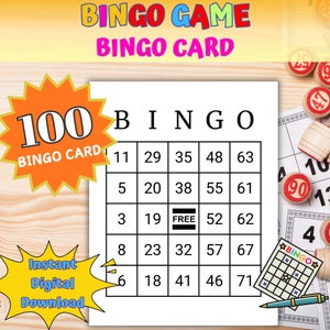 100 Printable Bingo Cards for All Ages | Easy 1-75 Call Game | Game for ...