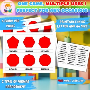 Printable Montessori Flash Card, 40 Shape Learning Card & Practice ...