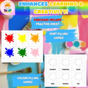 Printable Montessori Flash Card, 36 Colors Flash Card & Practice Sheet ...