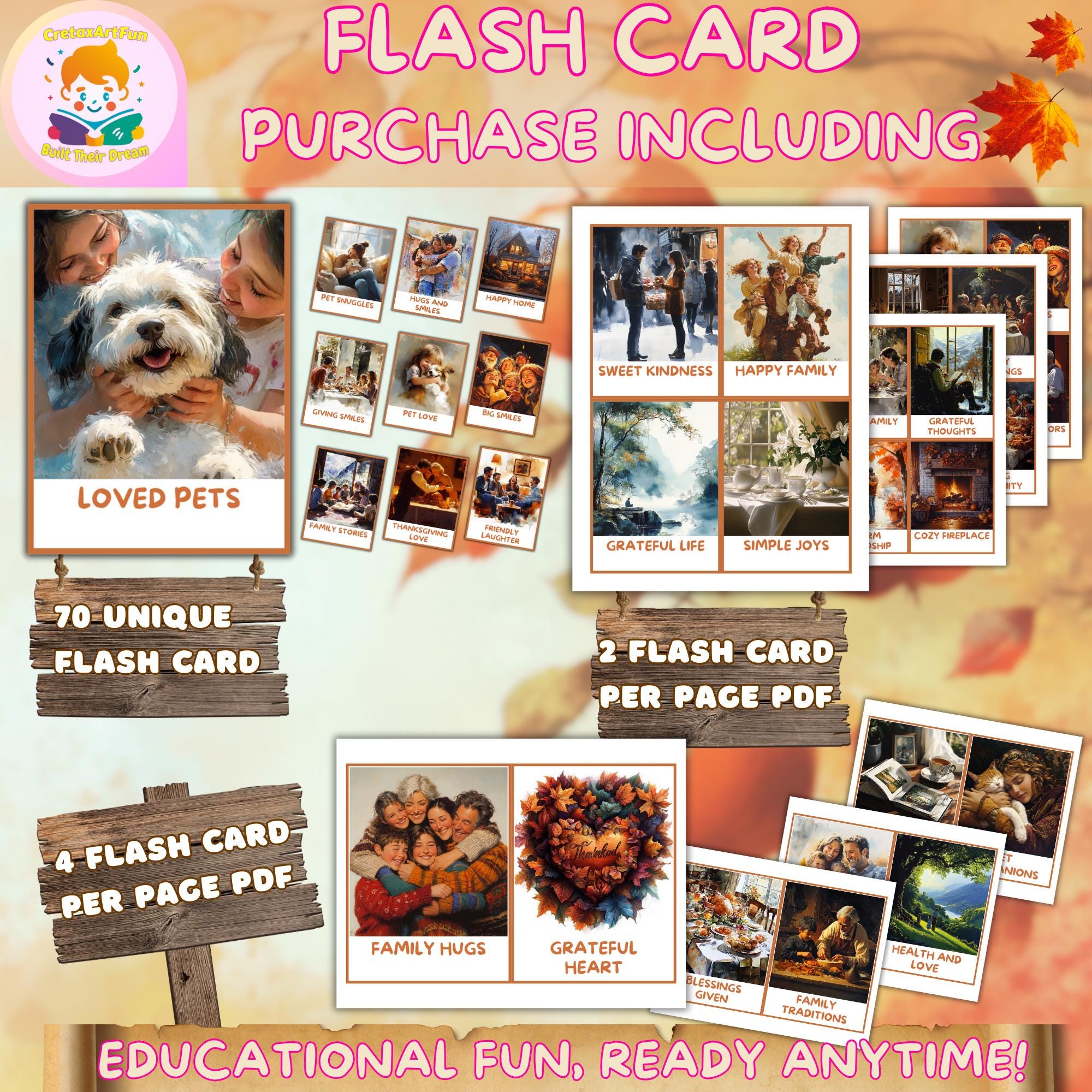 Thanksgiving Flash Card, 70 Unique Thankfulness and Gratitude Card ...