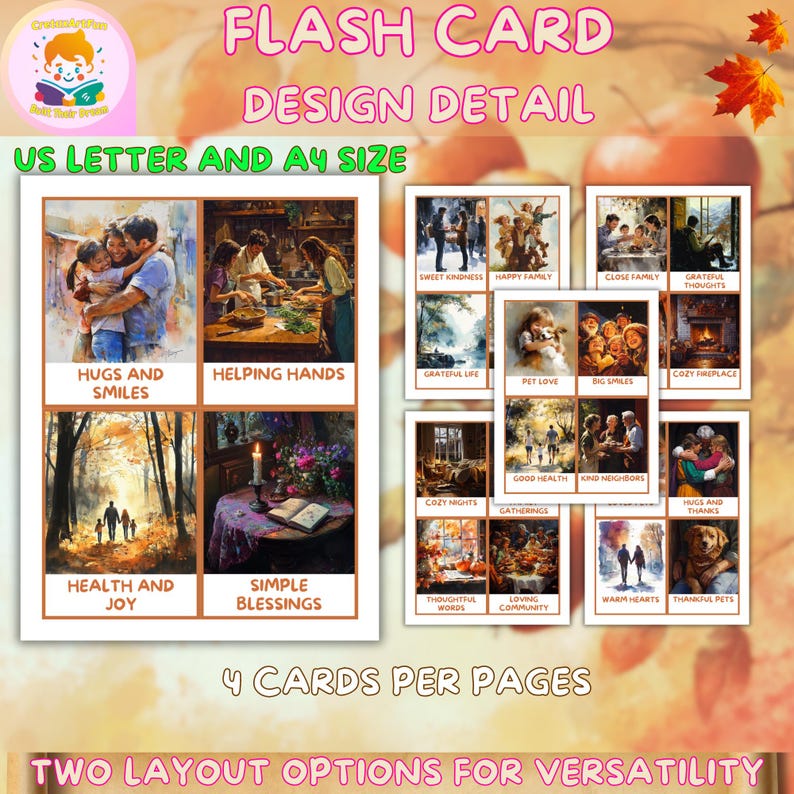 Thanksgiving Flash Card, 70 Unique Thankfulness and Gratitude Card ...