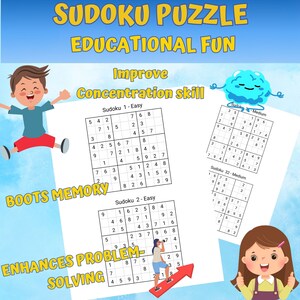240 Sudoku Puzzles Size 9x9 for Kid | Easy, Medium, Hard Level ...
