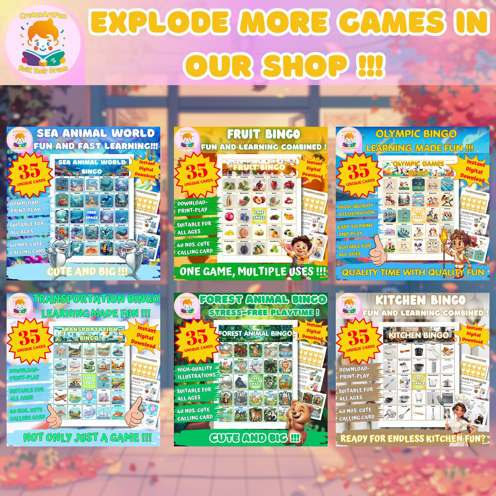 Printable Forest Animal Bingo Game, 35 Unique Bingo, Educational Game ...