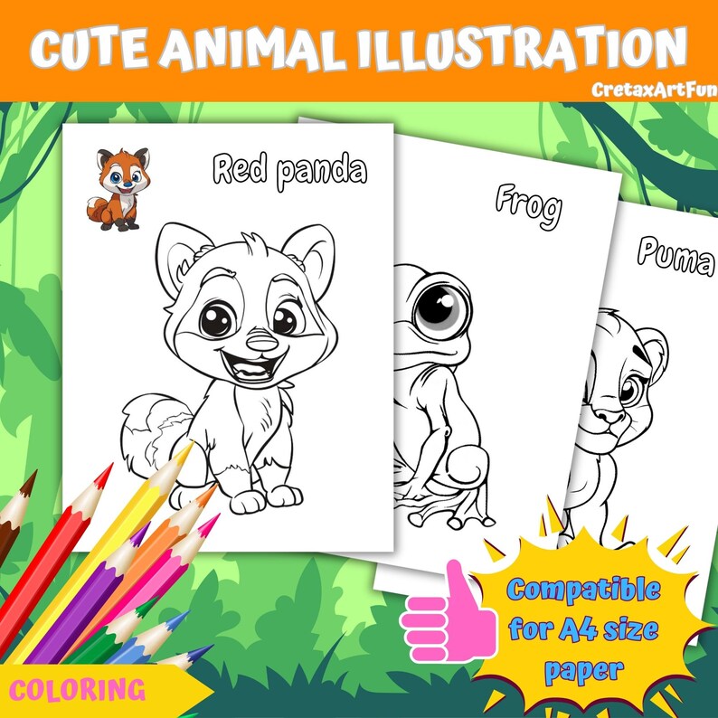 Colorful Forest Animal Coloring Pages for Toddlers, Preschool, and ...