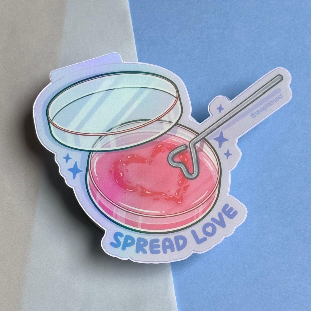Spread Love Petri Dish Vinyl Sticker | Cute Valentine's Day Science ...