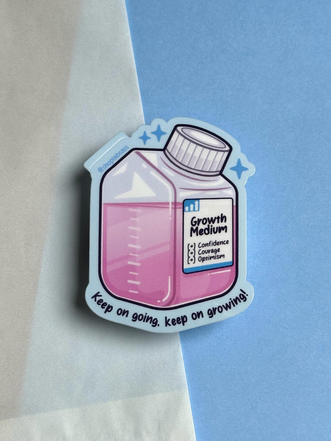 Growth Medium Pink Vinyl Sticker | Funny Science Stickers, Cute Science ...