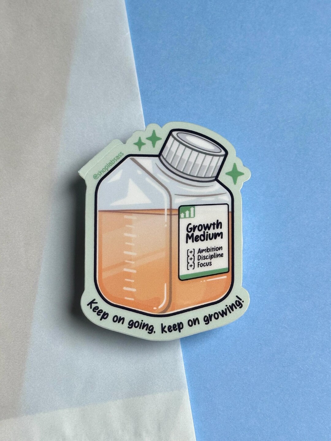 Growth Medium Yellow Vinyl Sticker | Funny Science Stickers, Cute ...