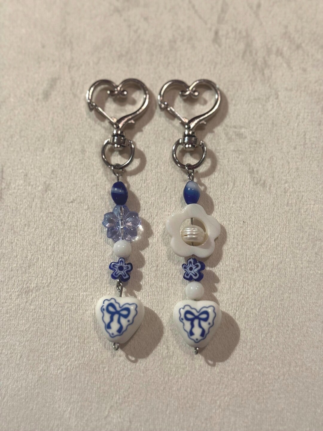 Blue Bow Keychains/ Blue Flower Keychains/ Blue Keychains/ Bow ...