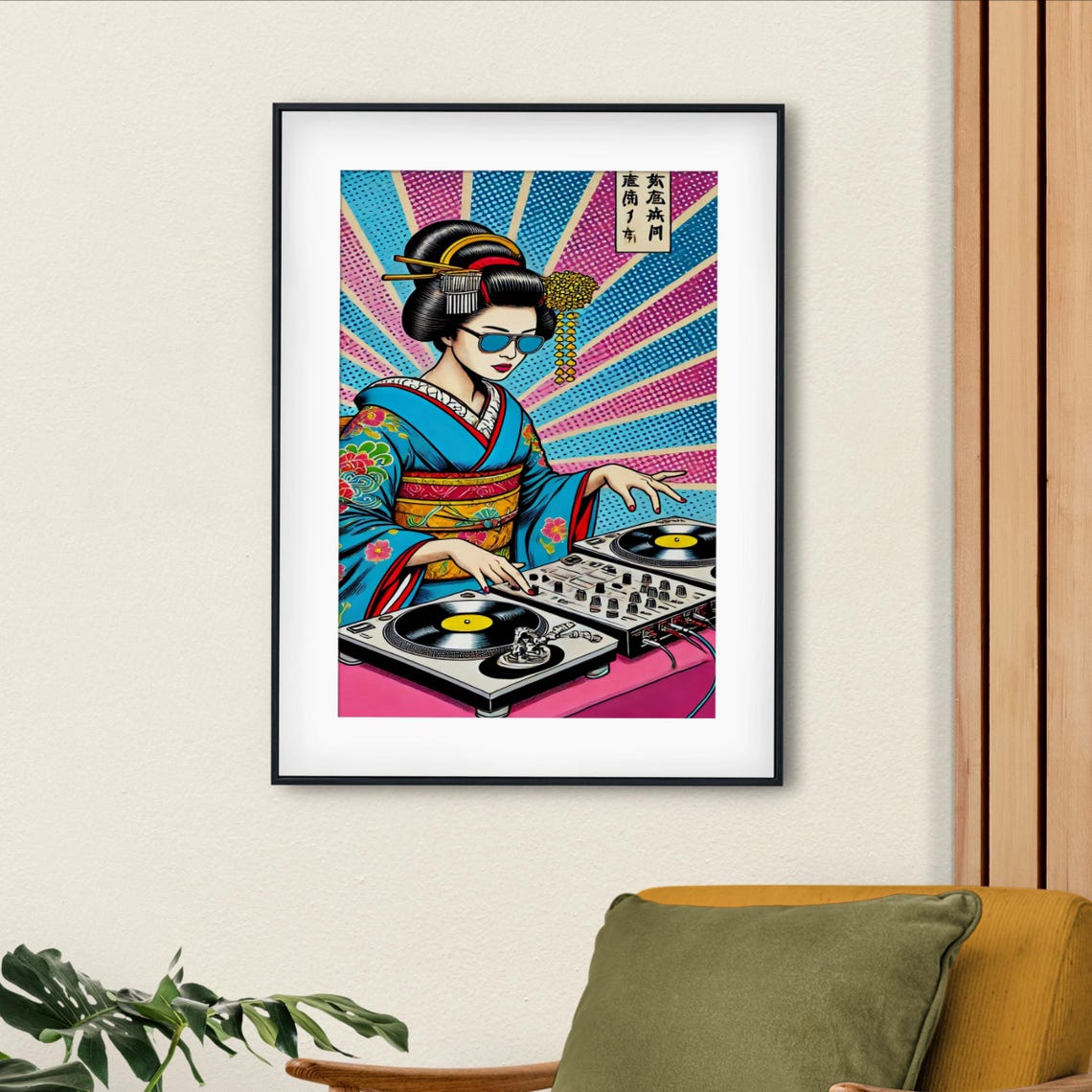 Geisha DJ Pop Art Japanese Culture Meets Modern Music, Digital Download ...
