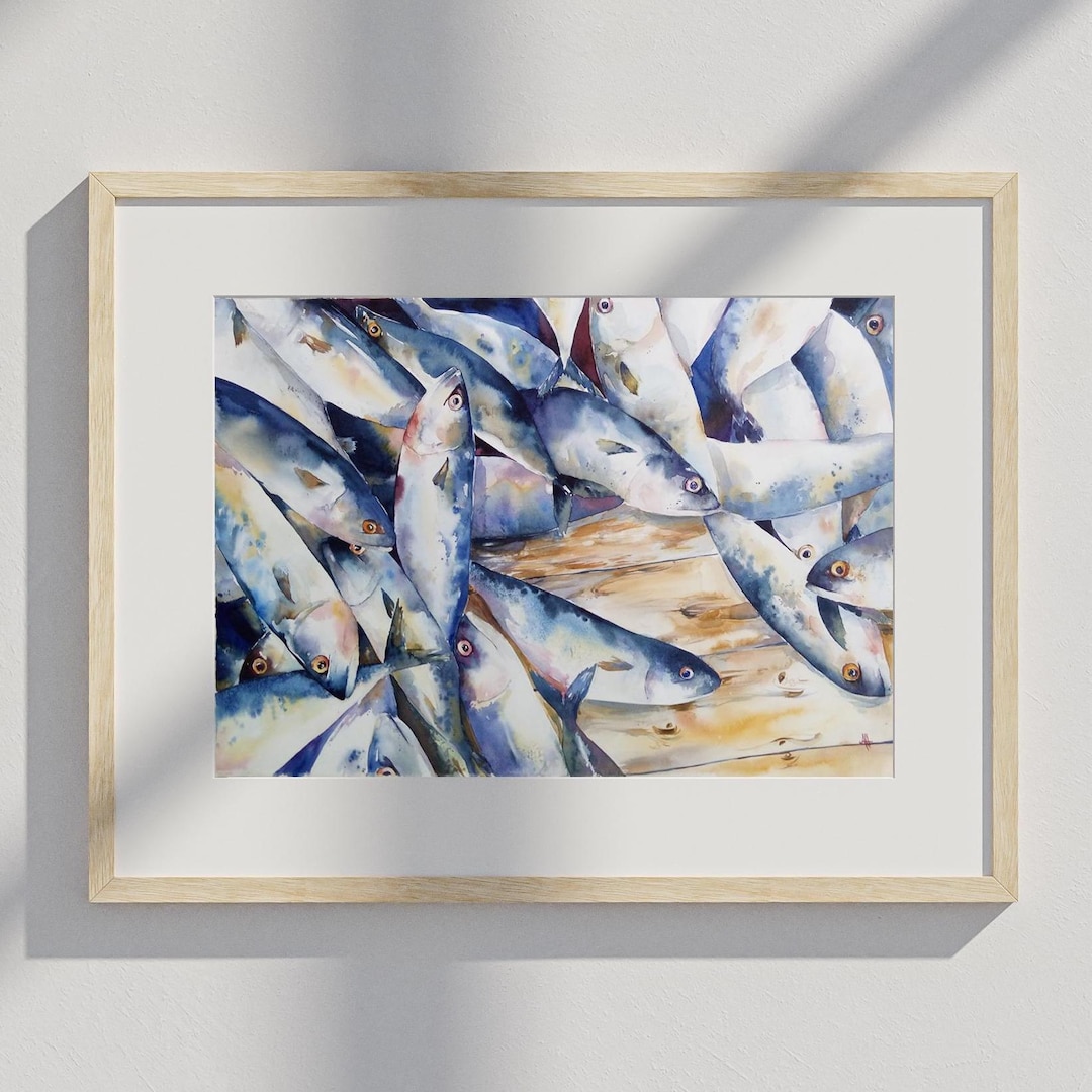 Watercolor Fish Painting | Trout Art for Fish Wall Decor | Aquarelle ...