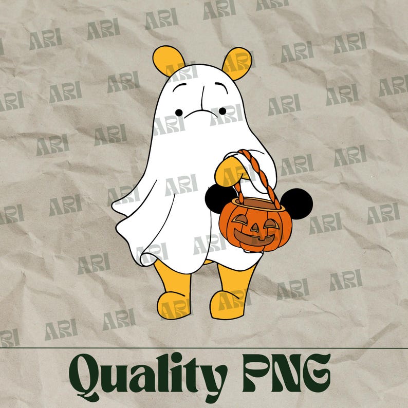 Cute Pooh Ghost Halloween Png, Winnie Pooh Halloween Shirt Sublimation ...
