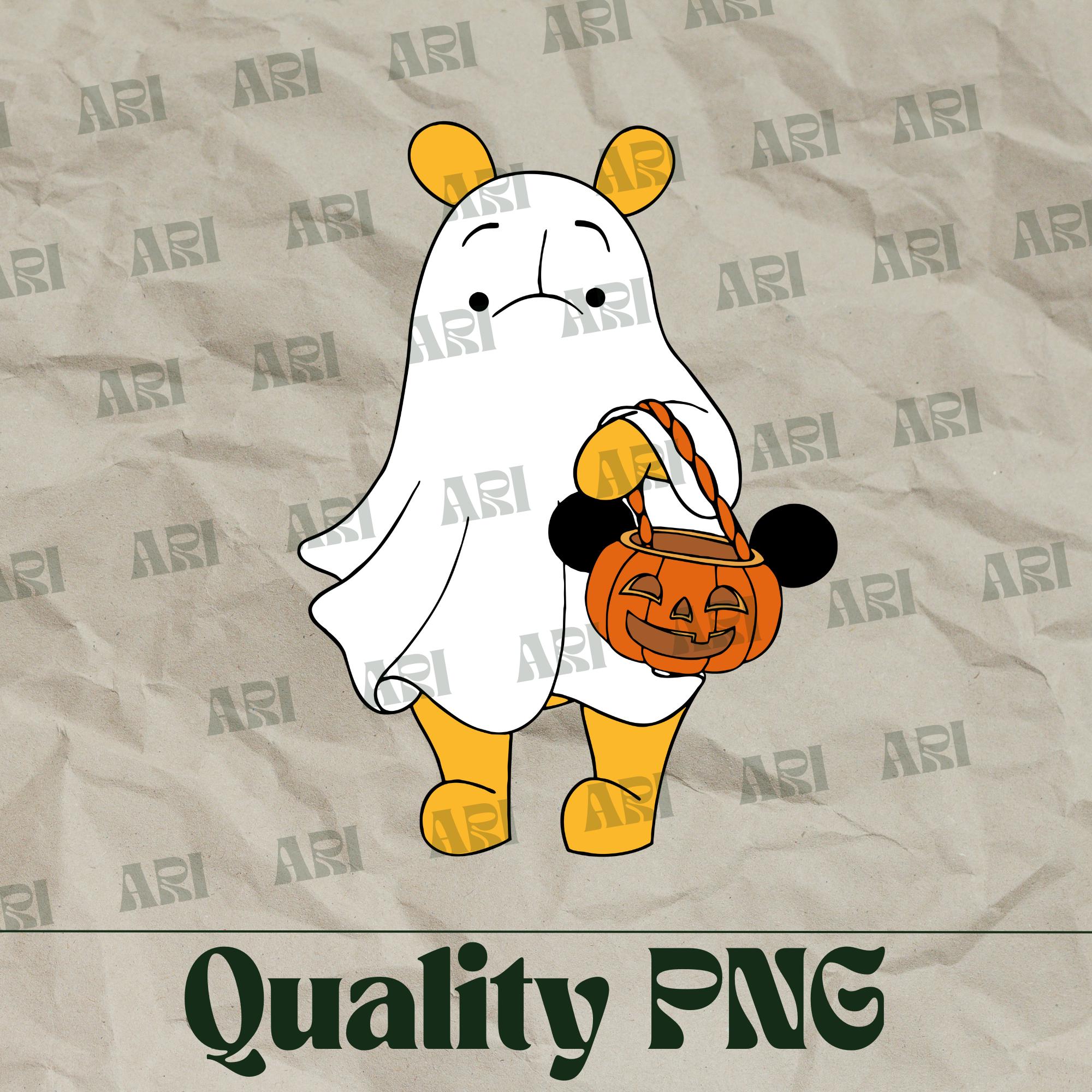 Cute Pooh Ghost Halloween Png, Winnie Pooh Halloween Shirt Sublimation ...