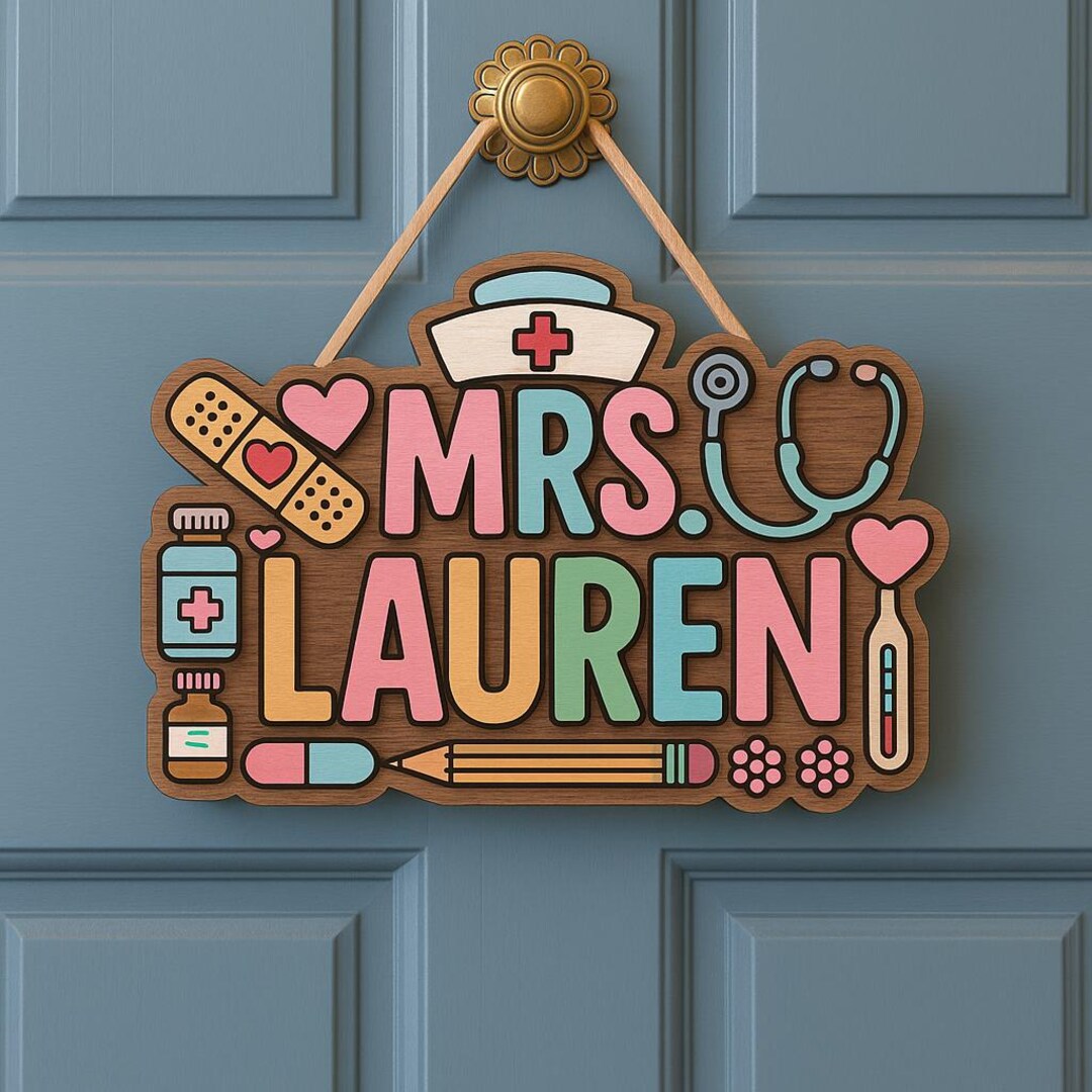 Personalized 3D Nurse Door Sign, Custom Nurse Office Door Hanger, Nurse ...
