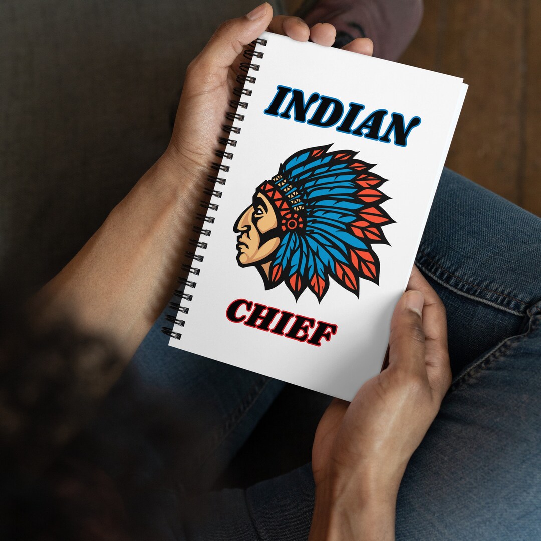 Indian Chief With Feathers Spiral Notebook - Etsy