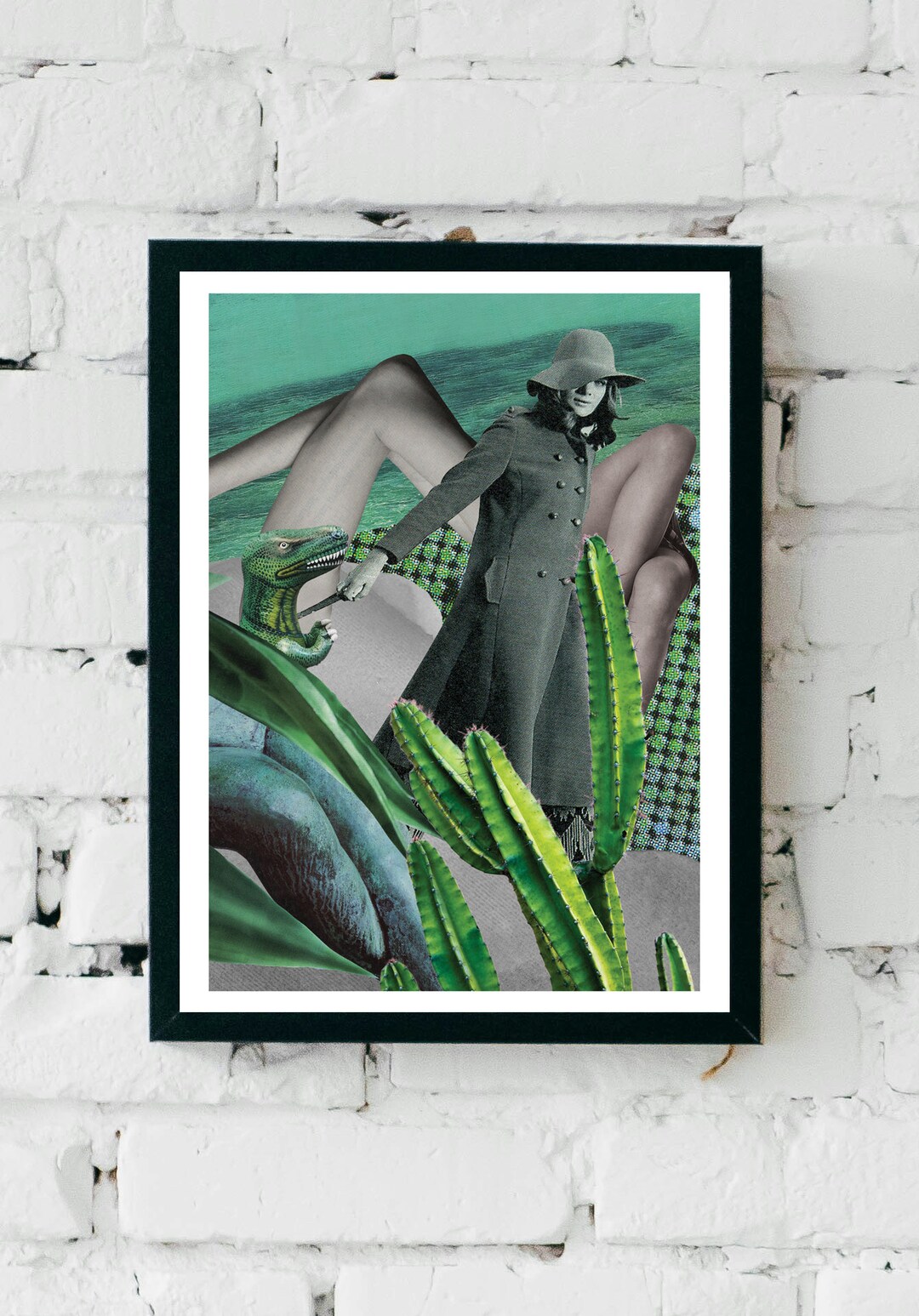 Collage Poster Emerald, Emerald Poster Art, Artful Collage Wall ...