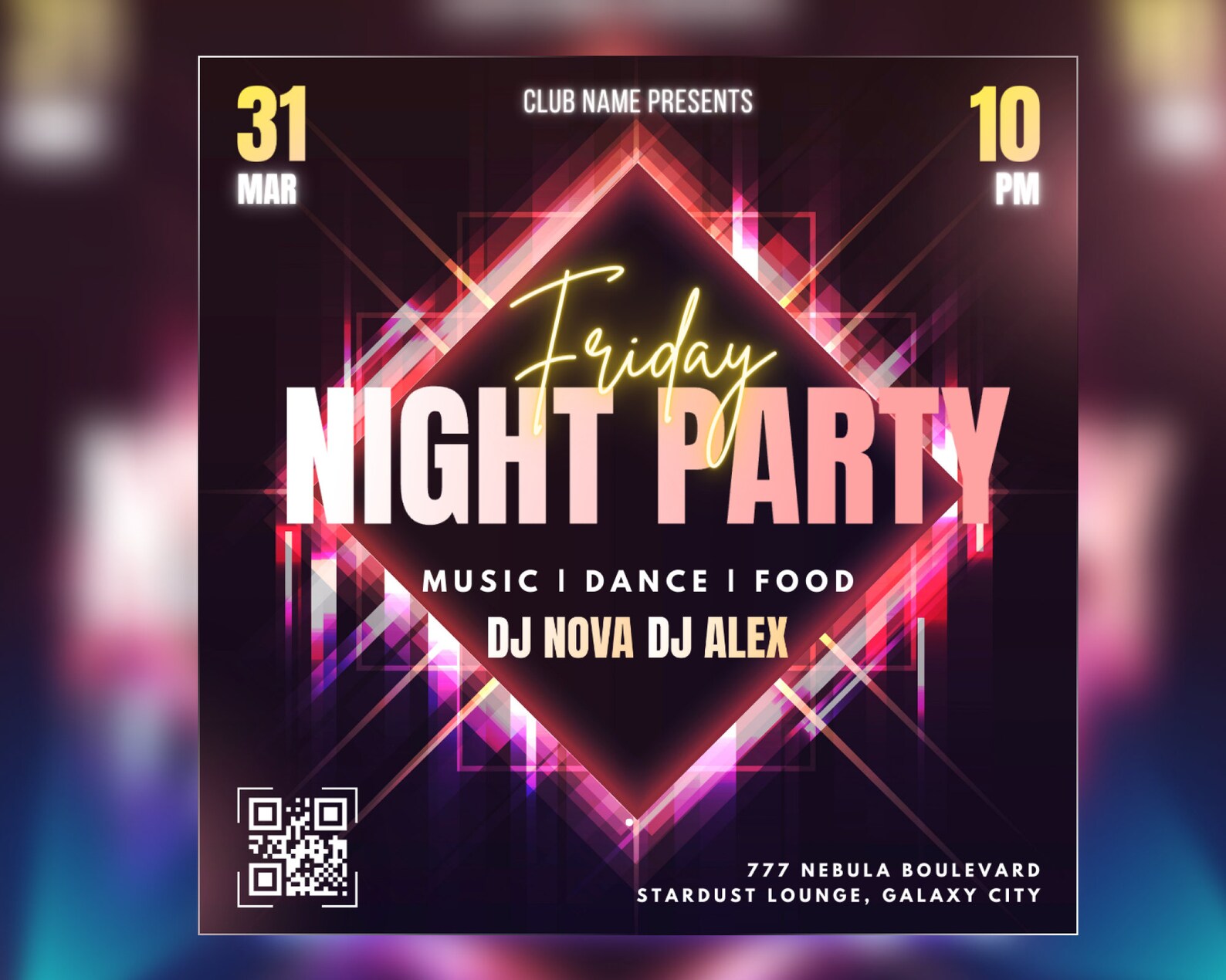 Editable Summer Day Club Flyer Template for Canva, DIY Event Party ...