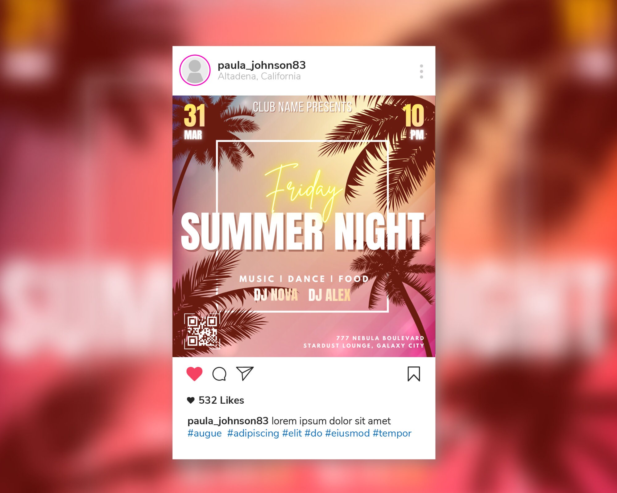 Editable Summer Day Club Flyer Template for Canva, DIY Event Party ...