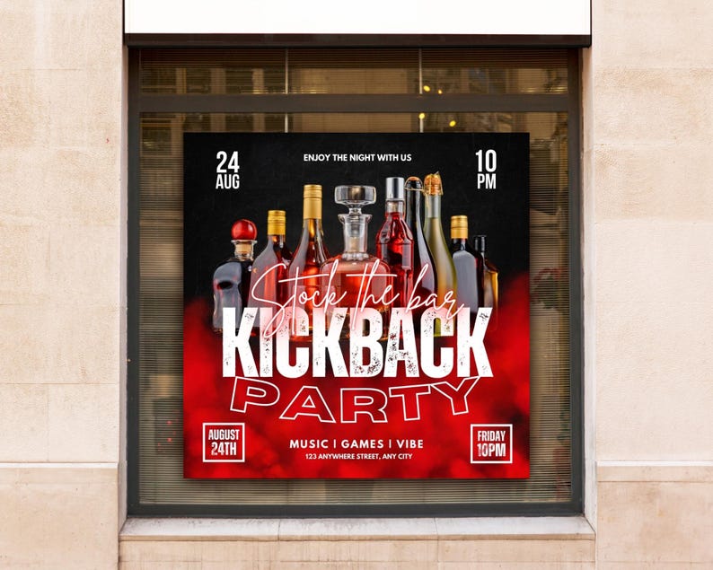 Kickback Party Flyer, Editable Kickback Club Flyer, Club DJ Party ...