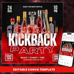 Kickback Party Flyer, Editable Kickback Club Flyer, Club DJ Party ...
