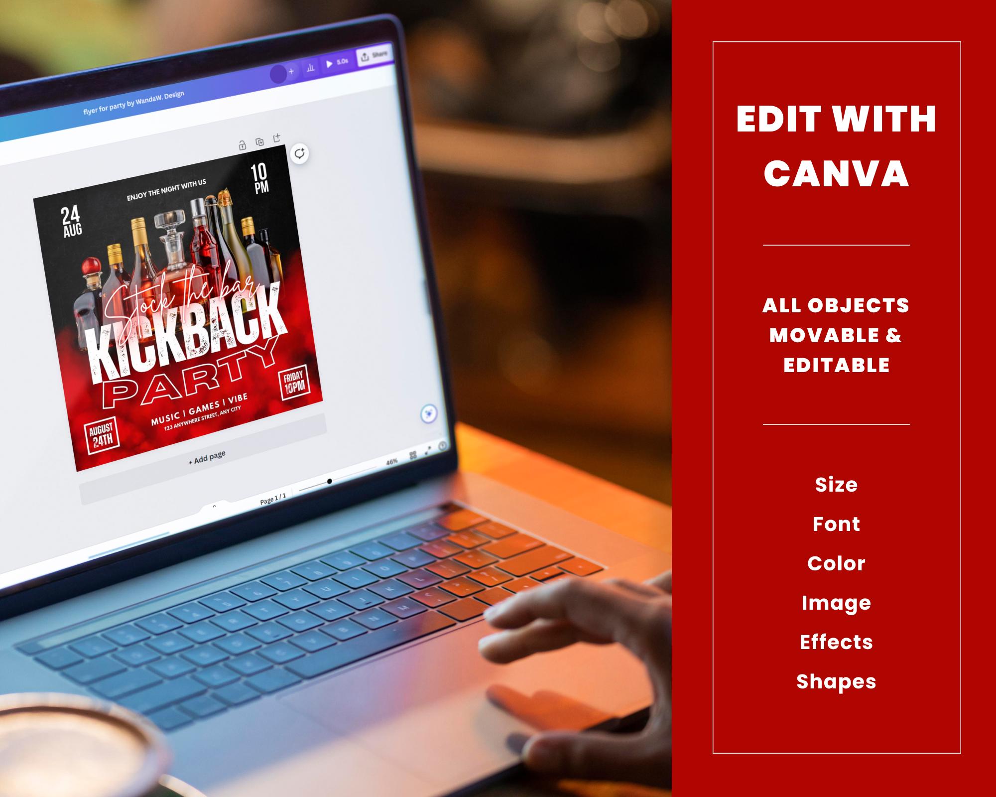 Kickback Party Flyer, Editable Kickback Club Flyer, Club DJ Party ...