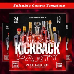 Kickback Party Flyer, Editable Kickback Club Flyer, Club DJ Party ...