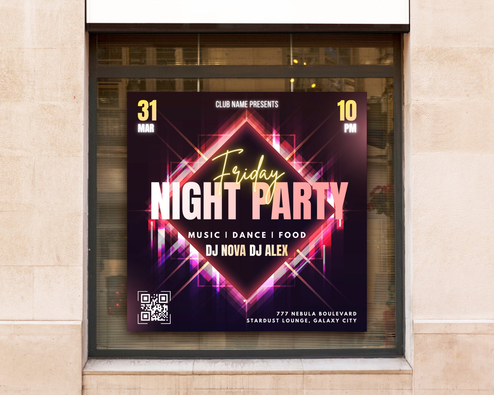 Editable Summer Day Club Flyer Template for Canva, DIY Event Party ...