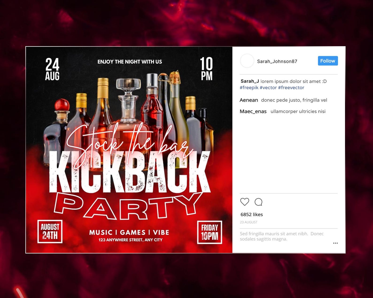 Kickback Party Flyer, Editable Kickback Club Flyer, Club DJ Party ...