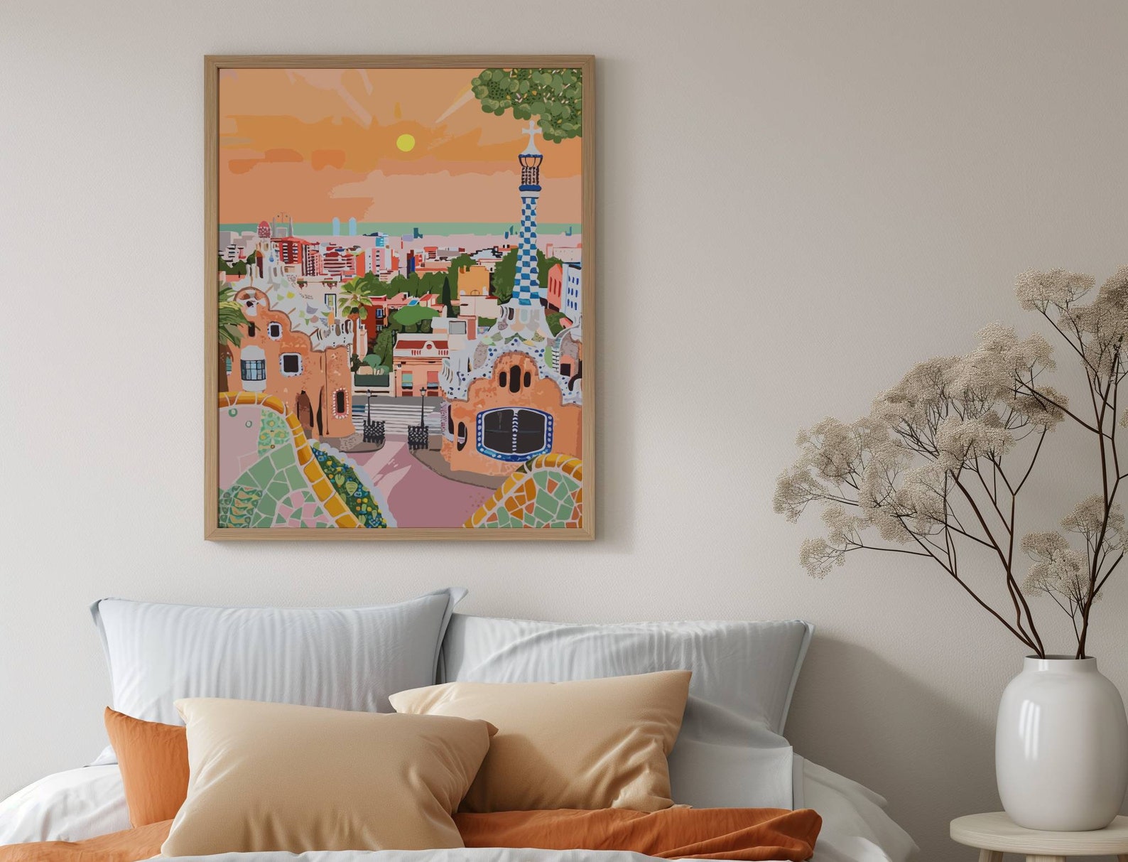 Park Guell Gaudi Print Art, Wall Decor, Barcelona Artwork, Travel ...