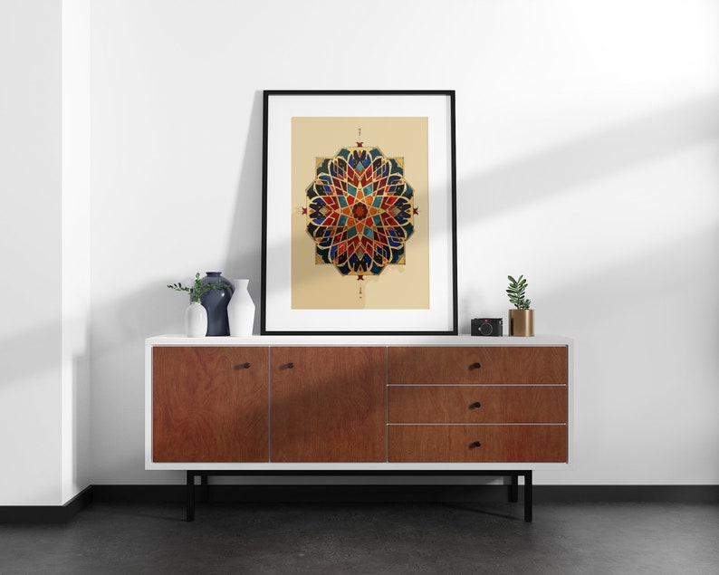 Traditional Islamic Pattern Print, Islamic Geometric Artwork, Islamic ...