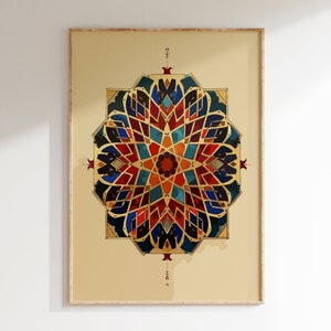 Traditional Islamic Pattern Print, Islamic Geometric Artwork, Islamic ...