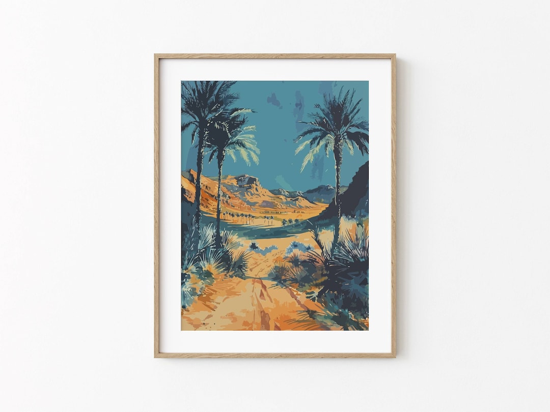 Arab Landscape Art Print, Middle Eastern Wall Decor, Desert Scenery ...