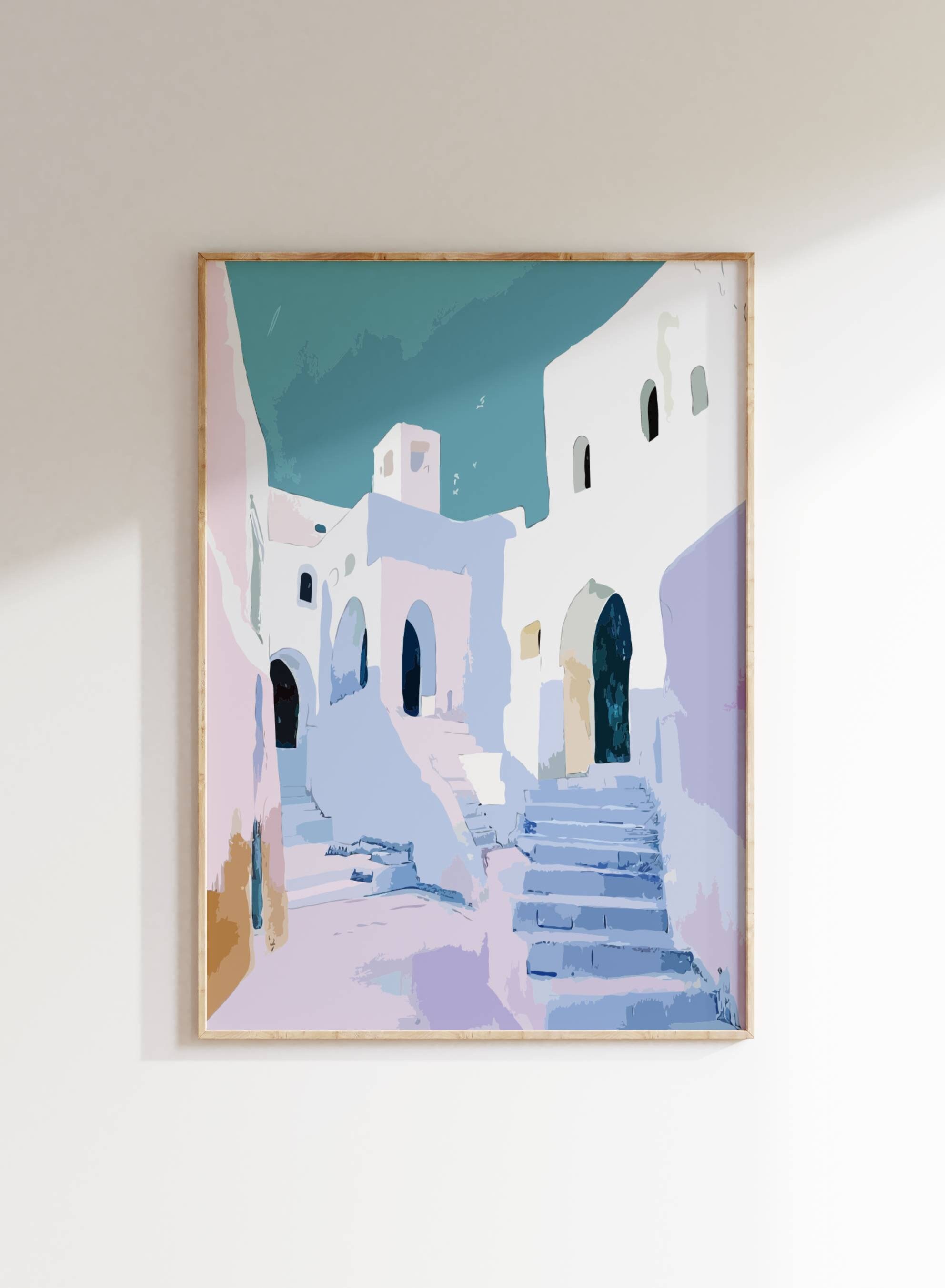 Old Tunisian City Art Print, Tunisian Architecture Wall Decor, Historic ...