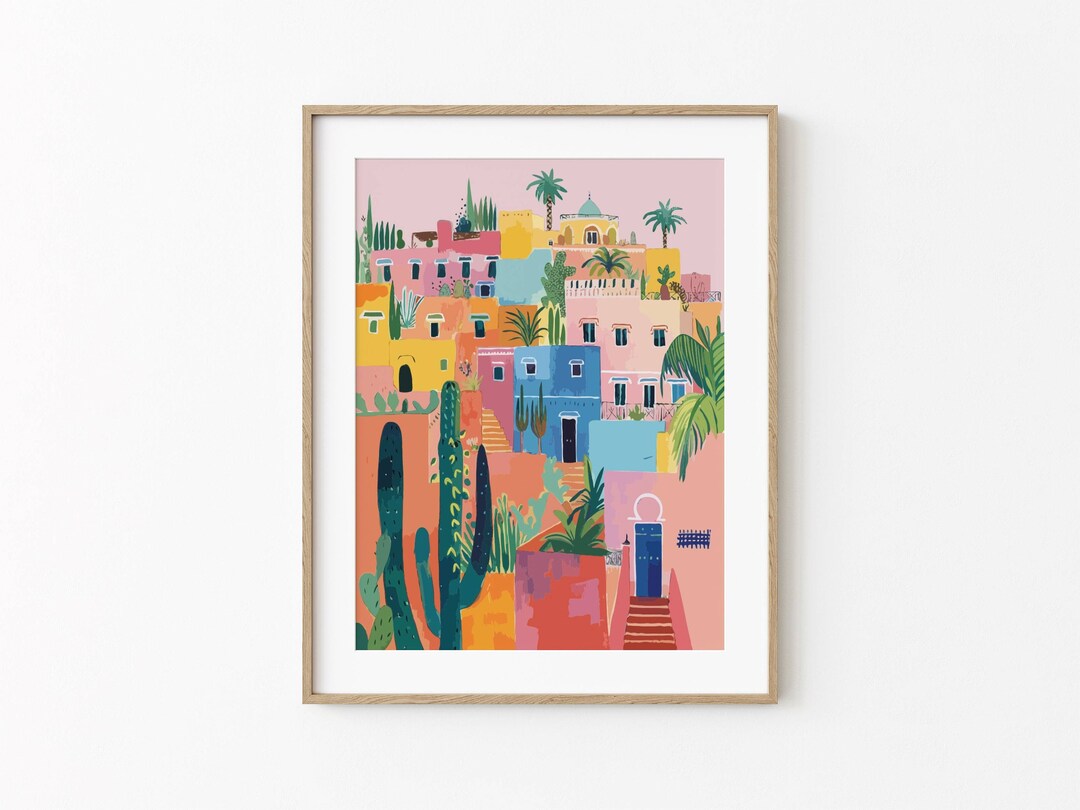 Morocco Art Print - Marrakech Architecture, Medina Riad Cityscape Wall ...