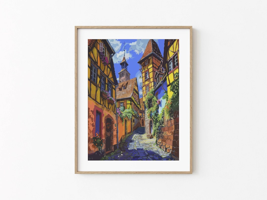Riquewihr Art Print, Picturesque Alsace Wall Decor, French Village ...