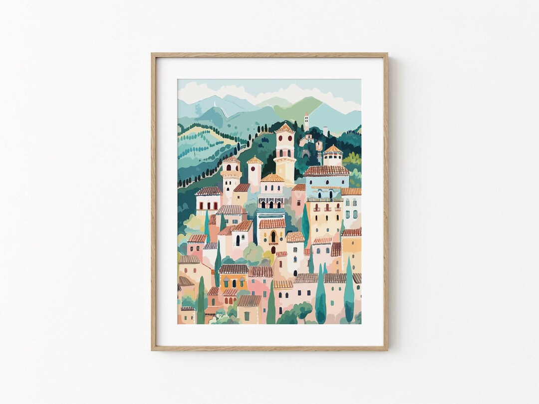 Alhambra Castle Print, Spanish Palace Artwork, Andalusian Decor, Travel ...