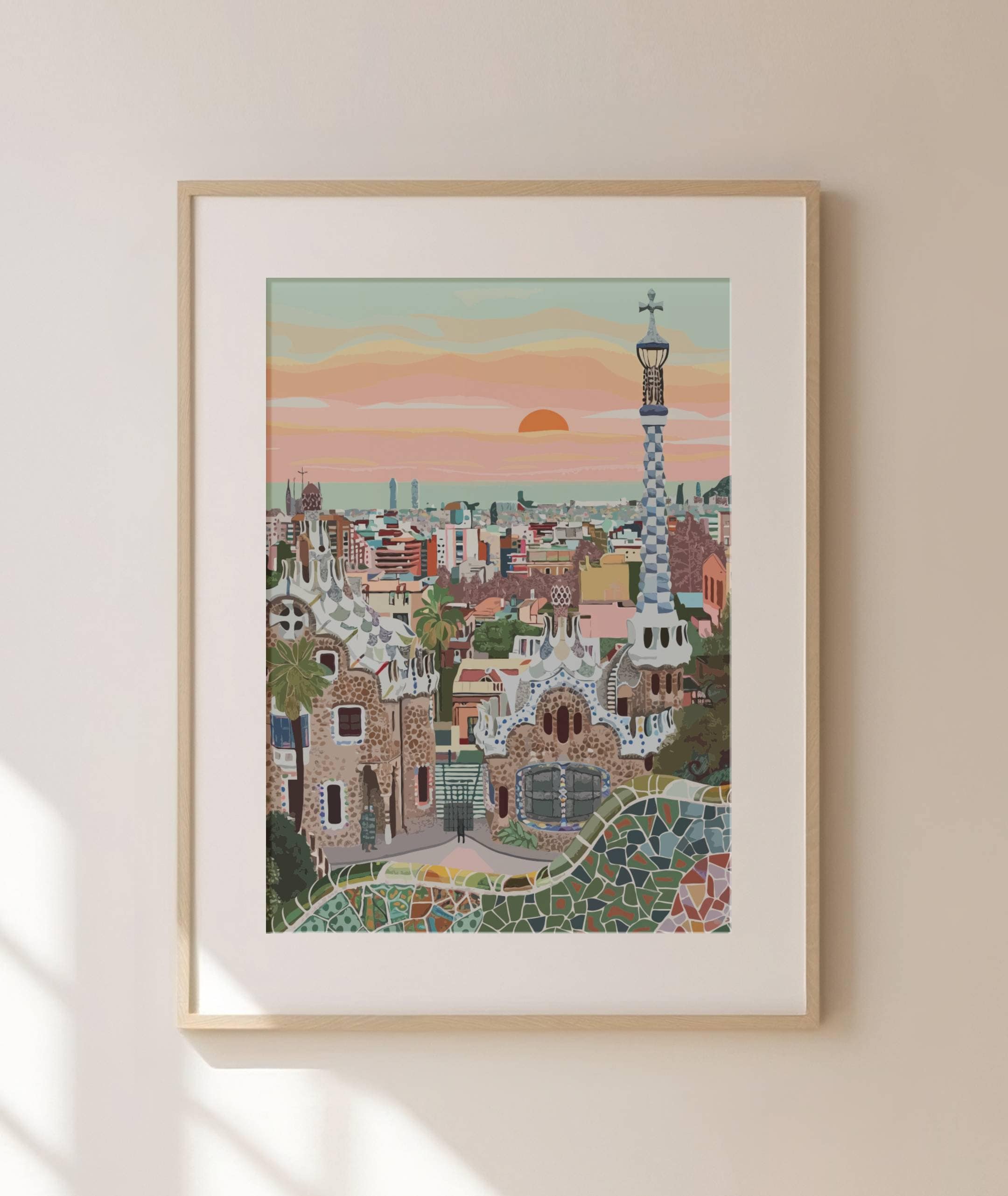 Park Guell Gaudi Print Art, Wall Decor, Barcelona Artwork, Travel ...