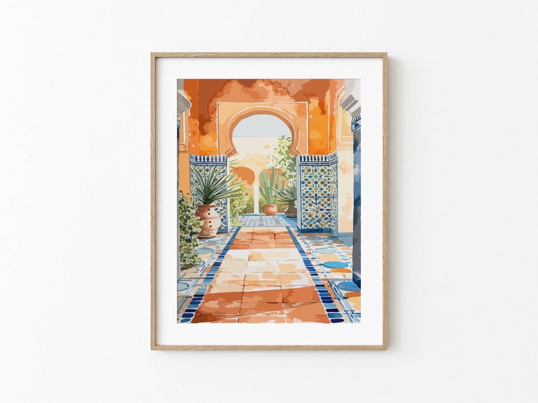 Marrakech Gate Art Print, Moroccan Architecture Wall Decor, Medina ...