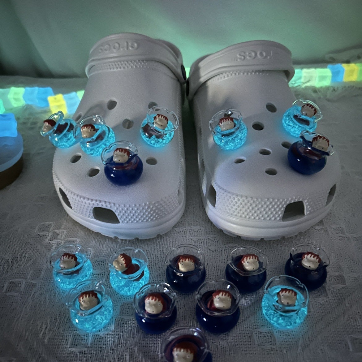 Fluorescent Ponyo in Fish Tank Shoe Charms Jibbitz Croc Pins High ...