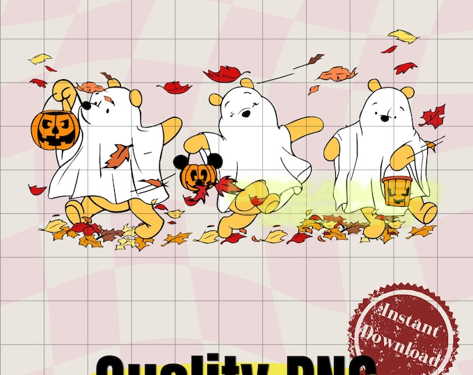 Retro Pooh Ghost Halloween Png, Winnie Pooh Halloween Shirt Sublimation ...