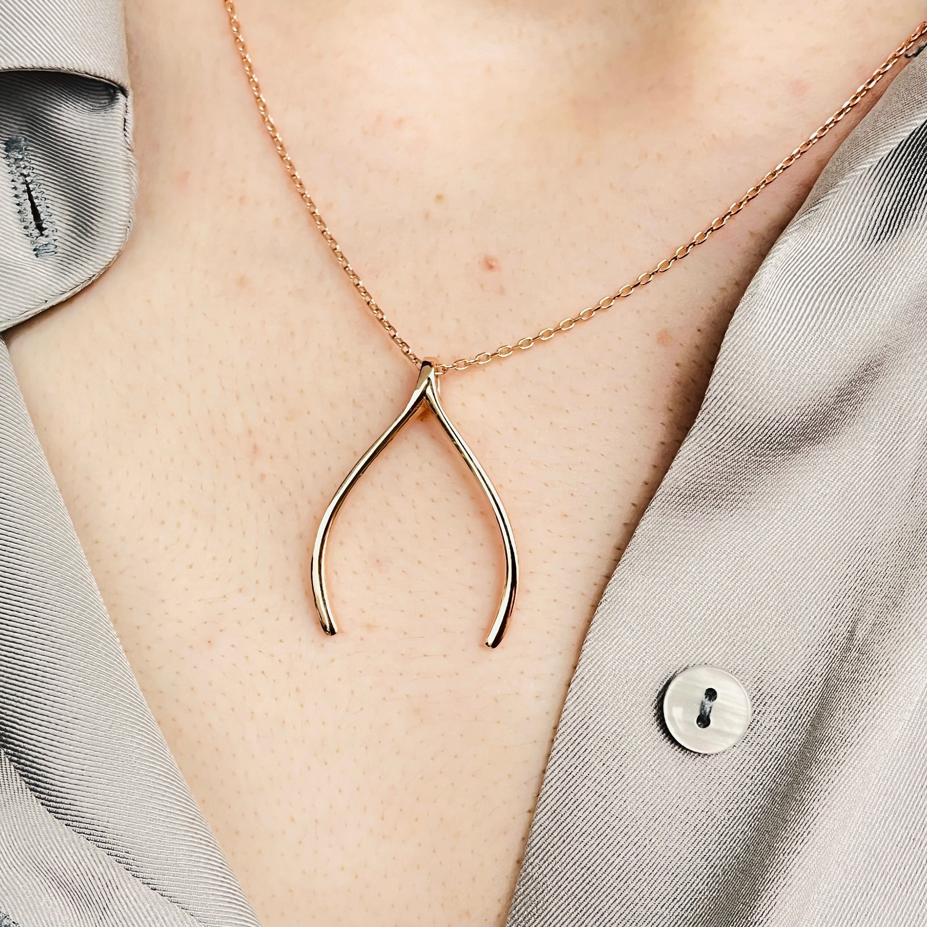 Wishbone Ring Holder Necklace Ring Keeper Necklace Magic Ring Holder ...