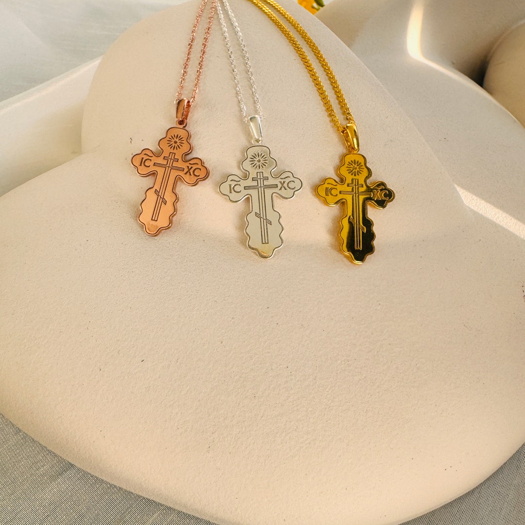Christian Eastern Orthodox Cross Necklace IC NC NIKA Religious Jewelry ...