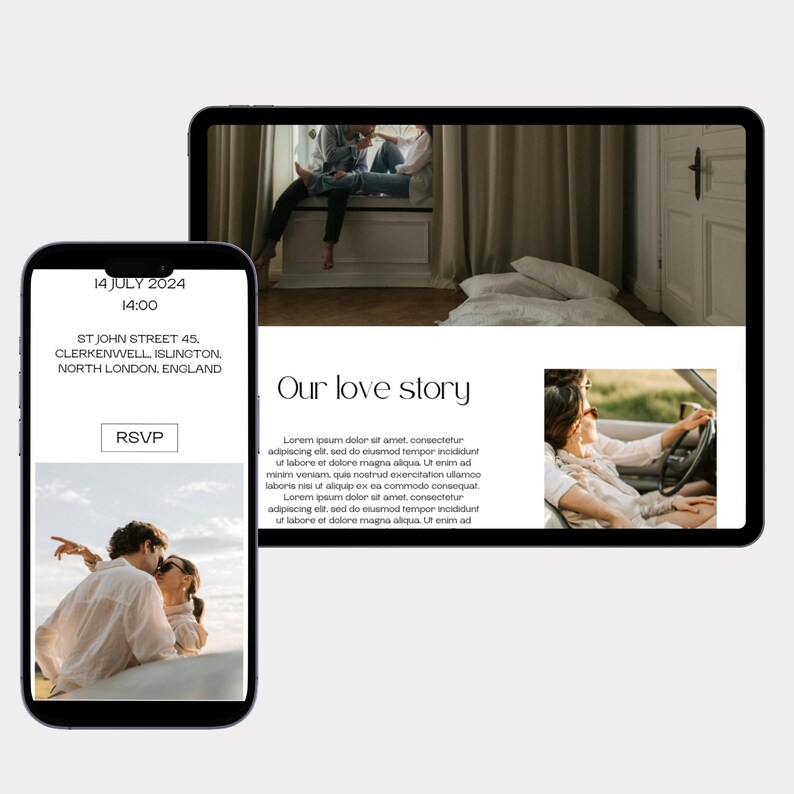 Elegant Canva Wedding Website Template, Digital Invitation, Wedding ...