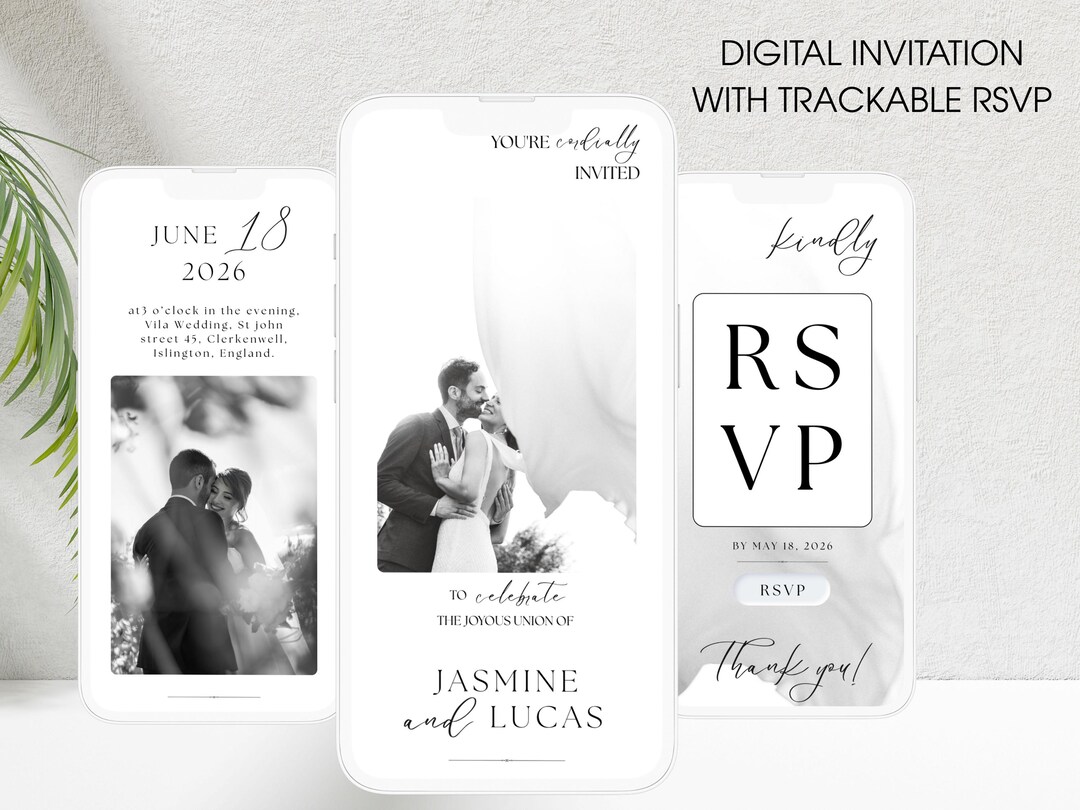 Digital Wedding Invitation Template, Clickable RSVP, Wedding Invitation ...