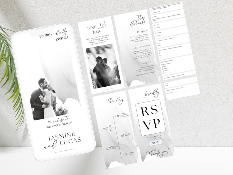 Digital Wedding Invitation Template, Clickable RSVP, Wedding Invitation ...