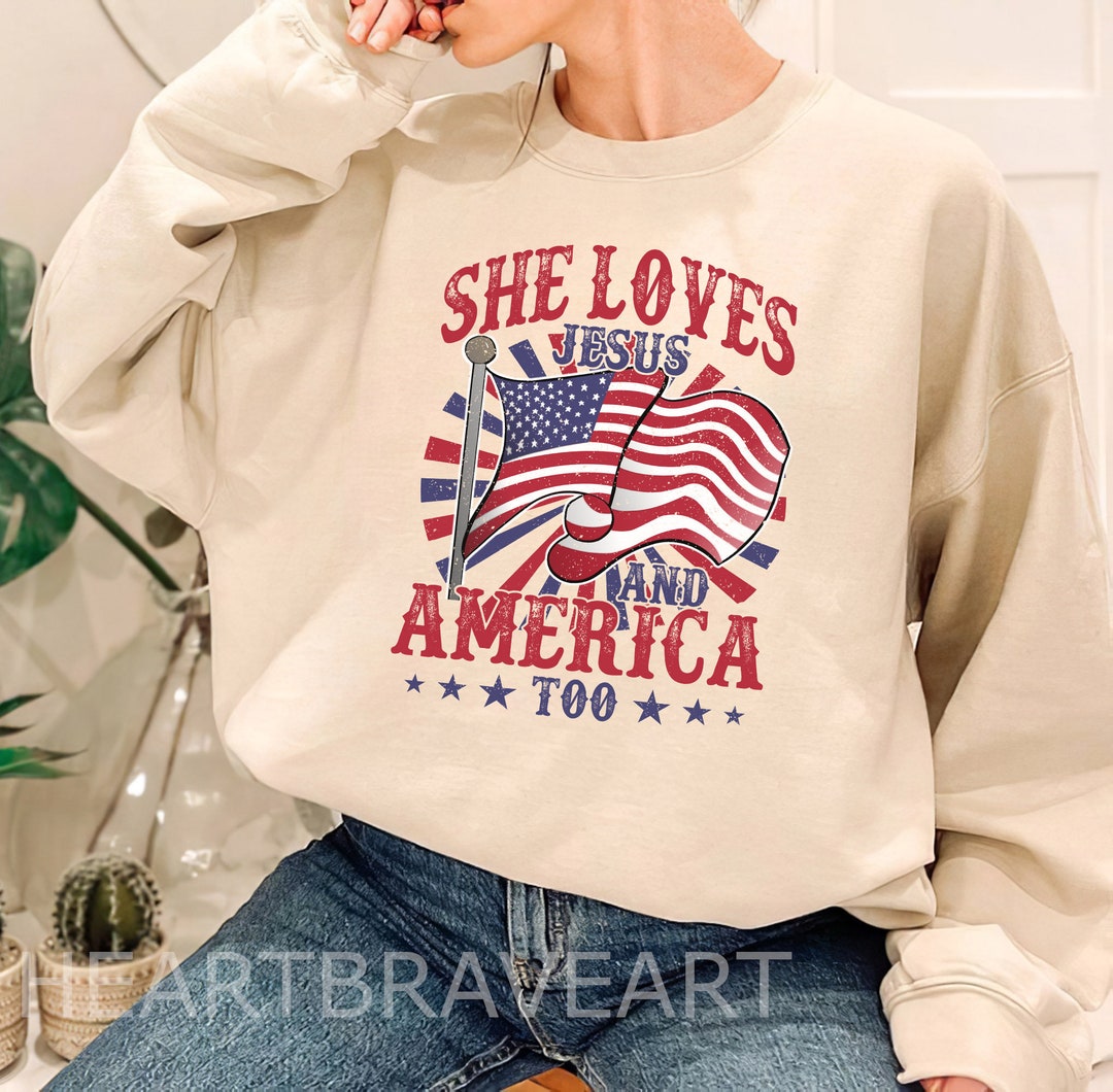 She Loves Jesus and America Too Shirt, 4th of July Shirt, Independence ...