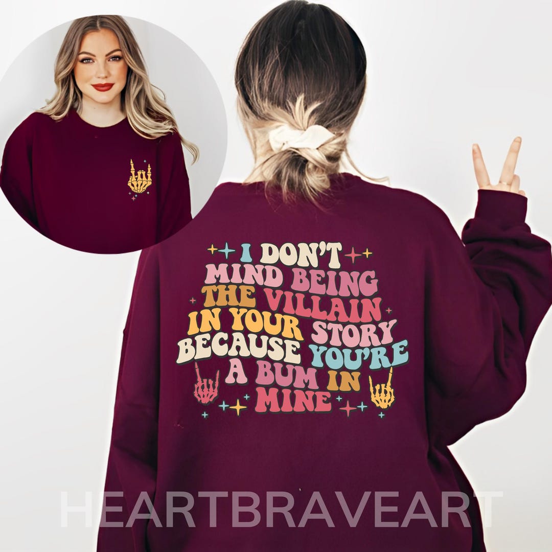 Retro I Don't Mind Being the Villain in Your Story, Mental Health Tee ...