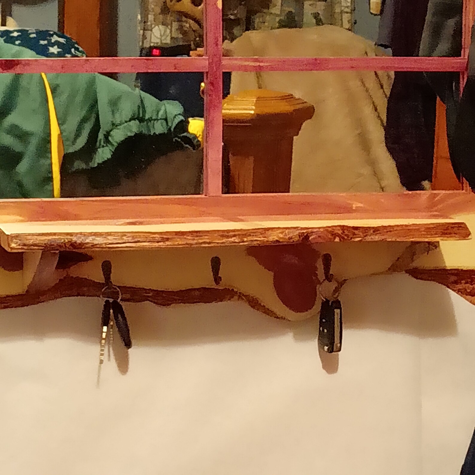 Cedar Live Edge Custom-made Coat Rack With Mirror - Etsy