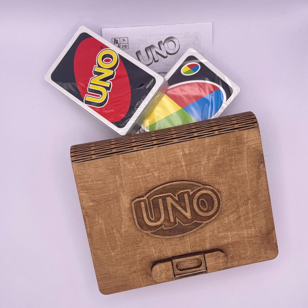 Uno Card Game in a Handcrafted Wooden Box Made by Us in France ...