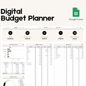 Digital Budget Planner for Google Sheets Monthly Planner Weekly ...