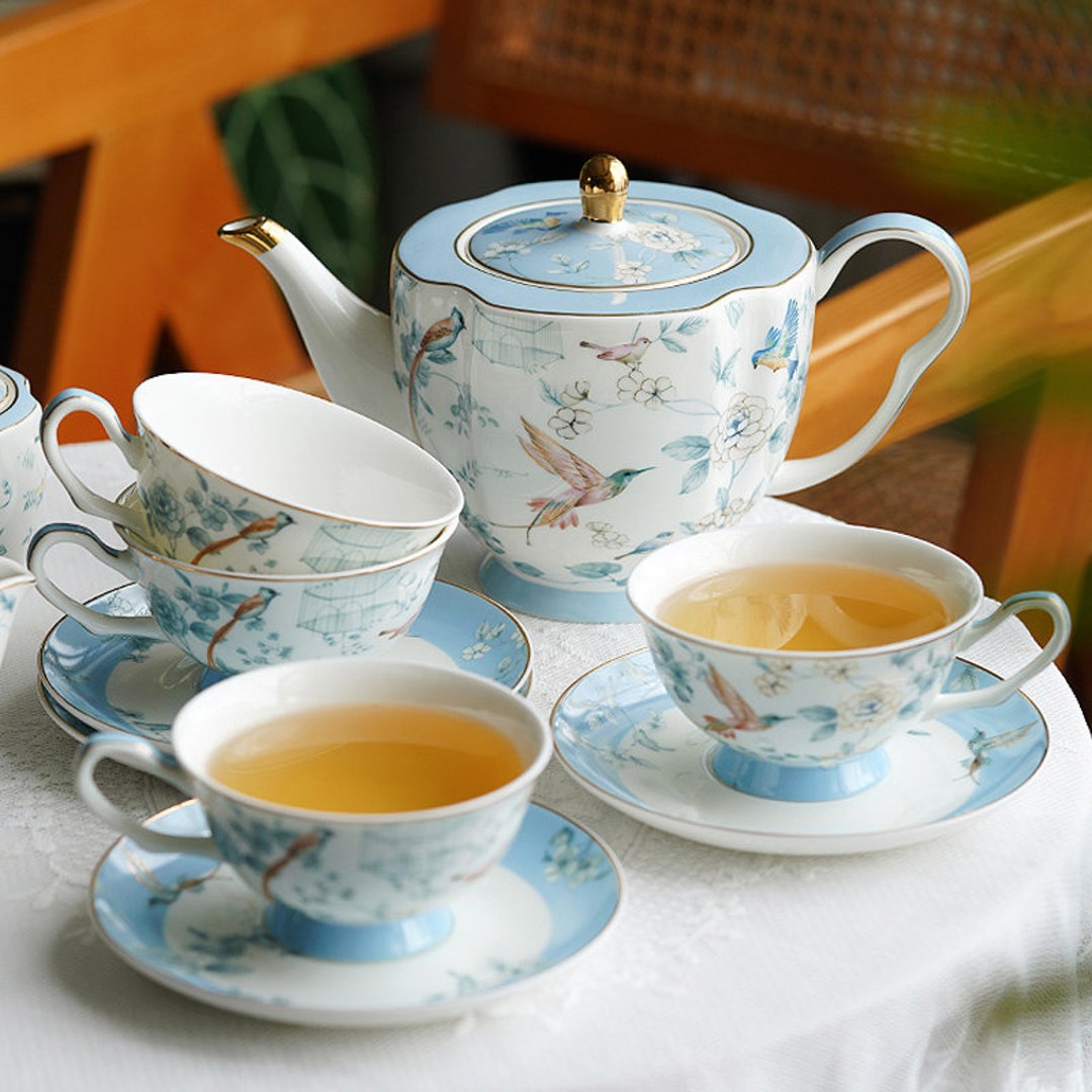 British Afternoon Tea Set Coffee Set Ceramic Tea Set European Coffee Cup and Saucer Tea Set ...